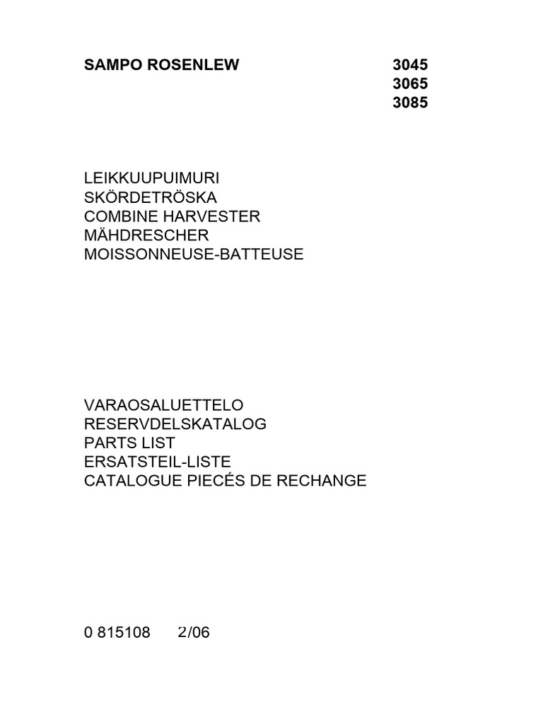 Sampo 3045-3065-3085 | PDF