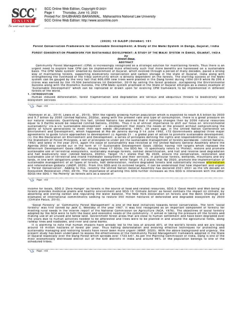 JFM | PDF | Sustainability | Deforestation