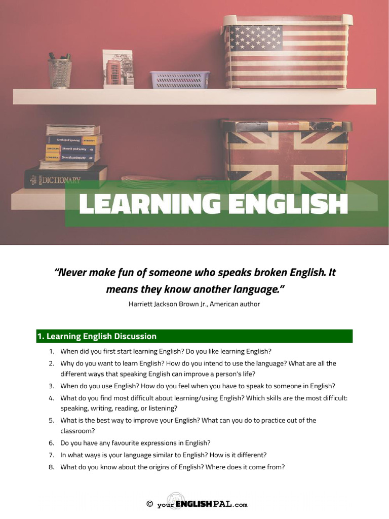Your English Pal Esl Lesson Plan Learning English V1 Pdf