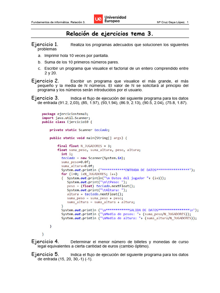 Ejercicios Bucles | PDF | Algoritmos | Aritmética