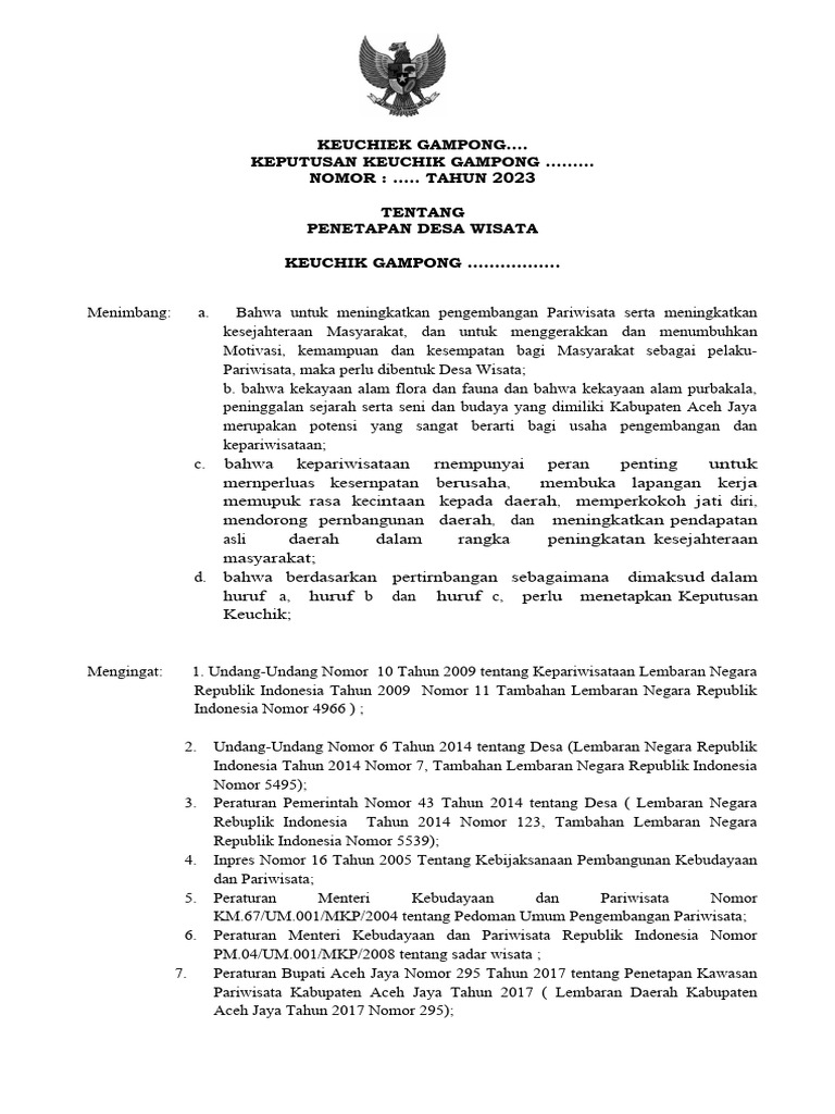 01. Sk Desa Wisata | PDF