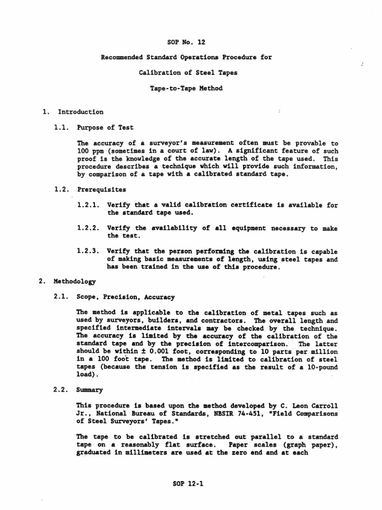 Recommended Standard Operations Procedure For | PDF | Calibration | Measurement