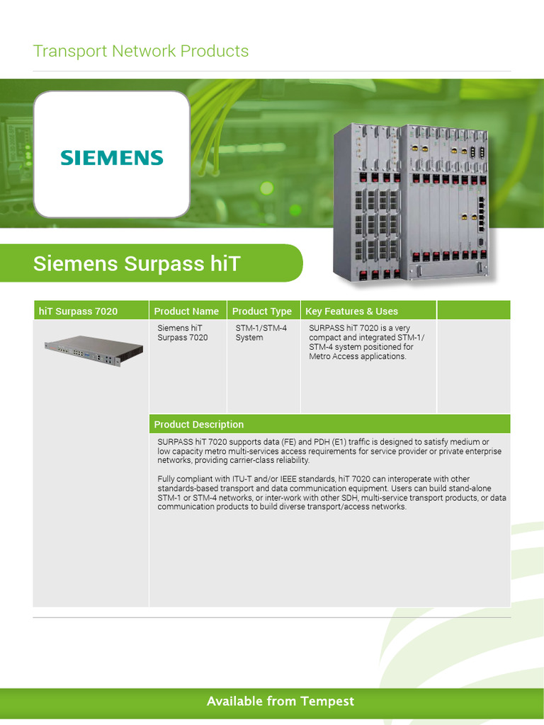 Siemens Hit Surpass-Data | PDF | Information And Communications ...