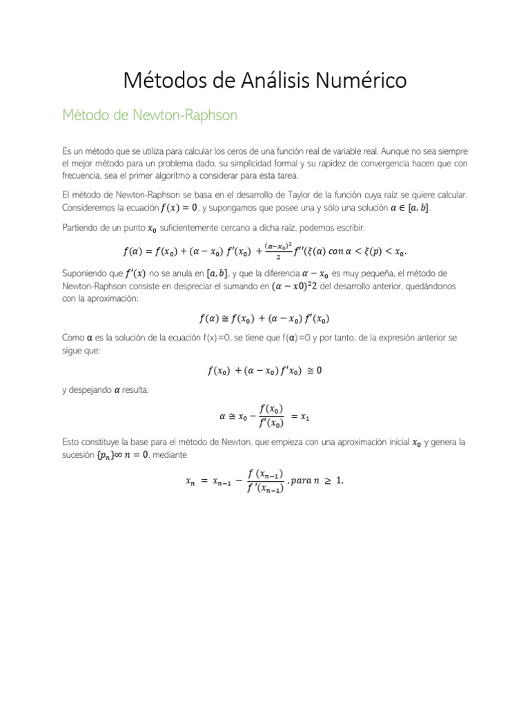 Numerical Analisys Methods: Newton-Raphson and Secant. | PDF