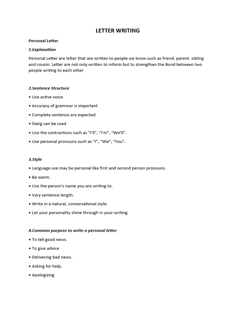 How to Write a Personal Letter | PDF | Poetry