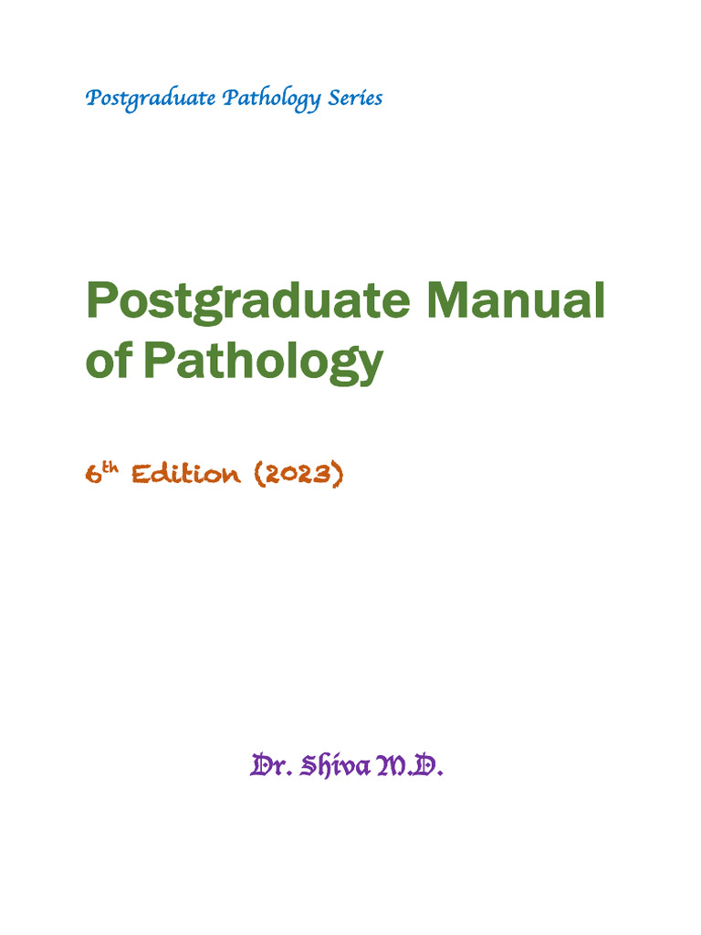 Postgraduate Manual of Pathology 6th Ed. 2023-Dr. Shiva MD | PDF ...