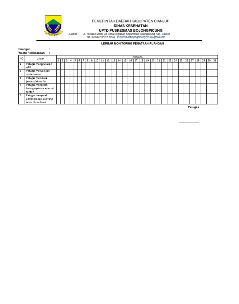 Lembar Monitoring Penataan Ruang | PDF