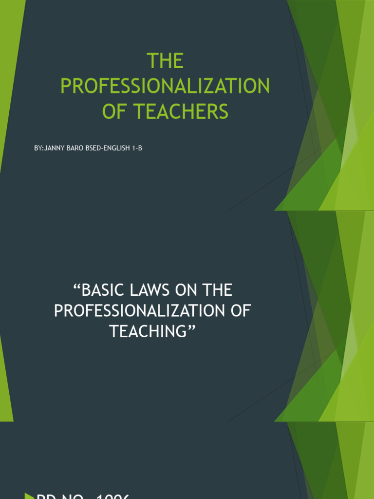 Teacher Professionalization Laws | PDF | Teachers | Licensure