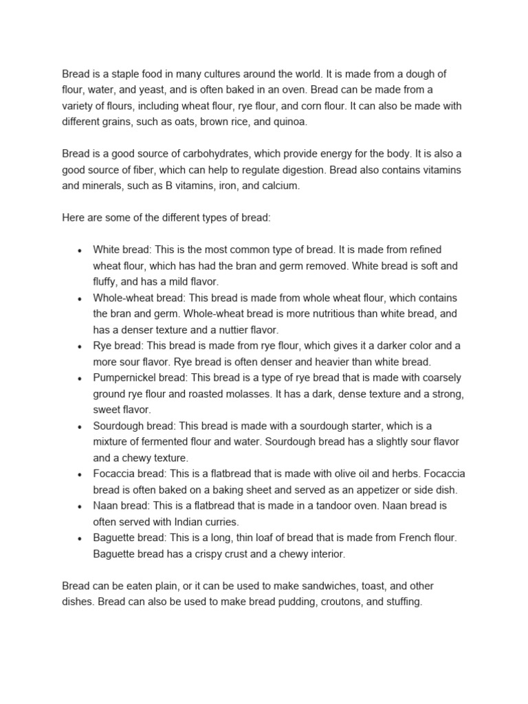 All About Bread Bread | PDF | Breads | Whole Grain