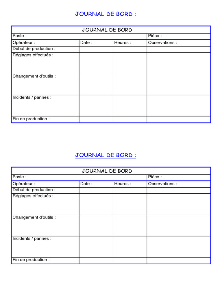 Journal de Bord | PDF