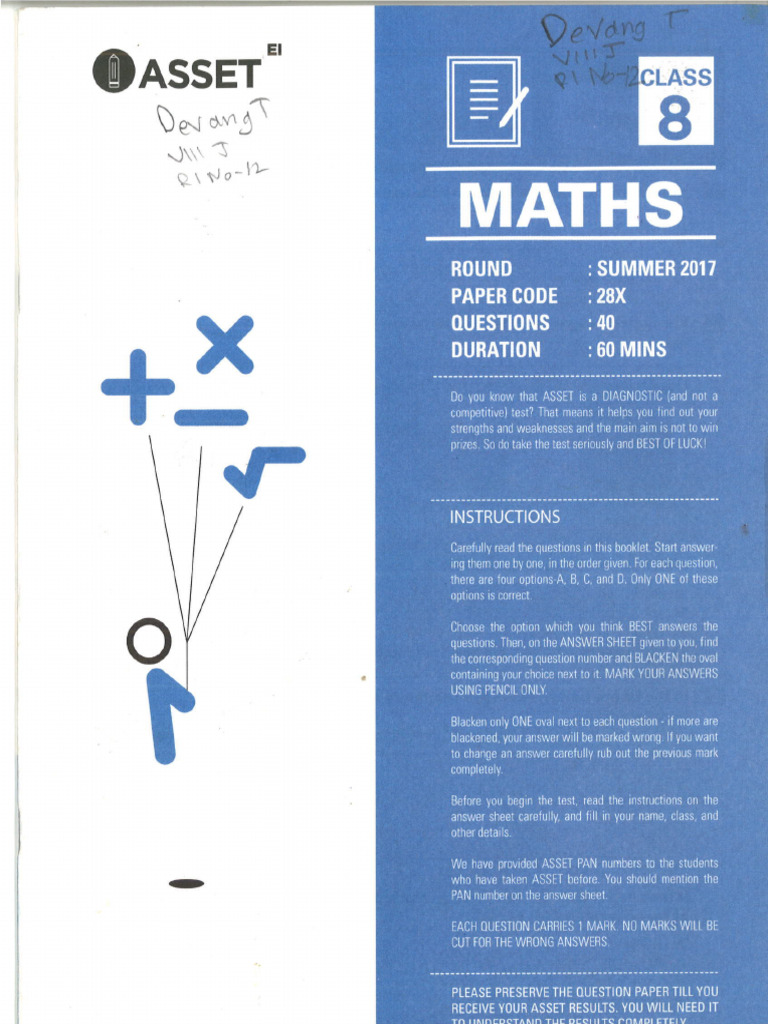 Grade 8 Asset Math | PDF
