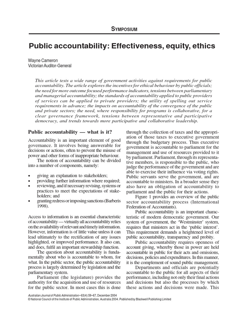 Public Accountability | PDF | Accountability | Governance