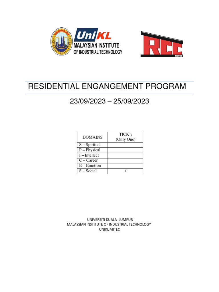 UniKL MITEC Residential Program 2023 | PDF | Cognition | Cognitive Science