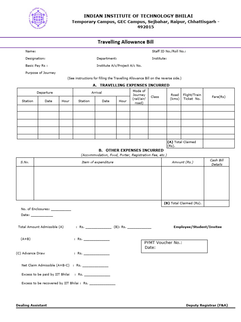 Modified TA Form | PDF | Expense | Business