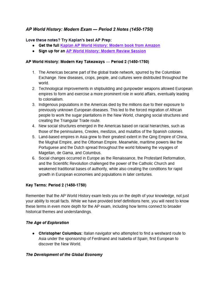 AP World History: Period 2 Notes | PDF | Age Of Discovery | Ships