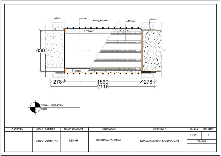 DENAH JEMBATAN-Model2 | PDF