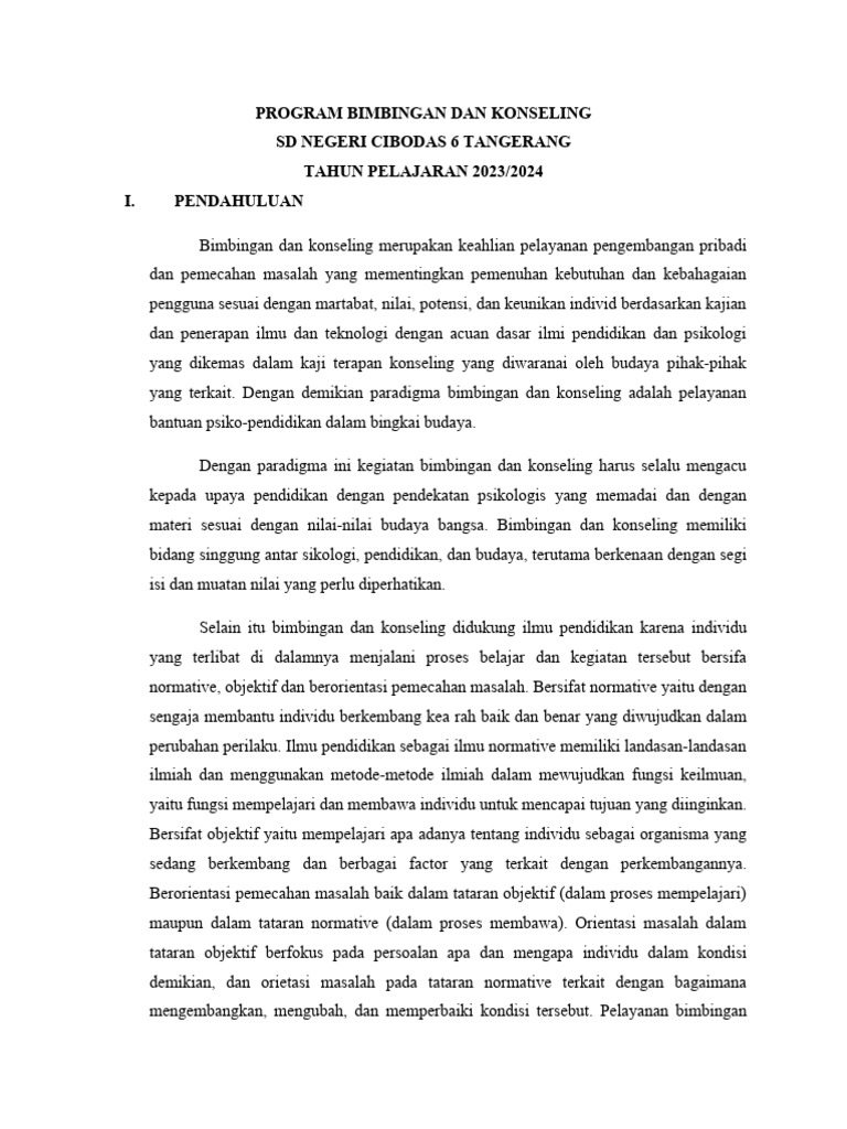 Program Bimbingan Dan Konseling | PDF | Karier & Perkembangan | Kesehatan Holistik