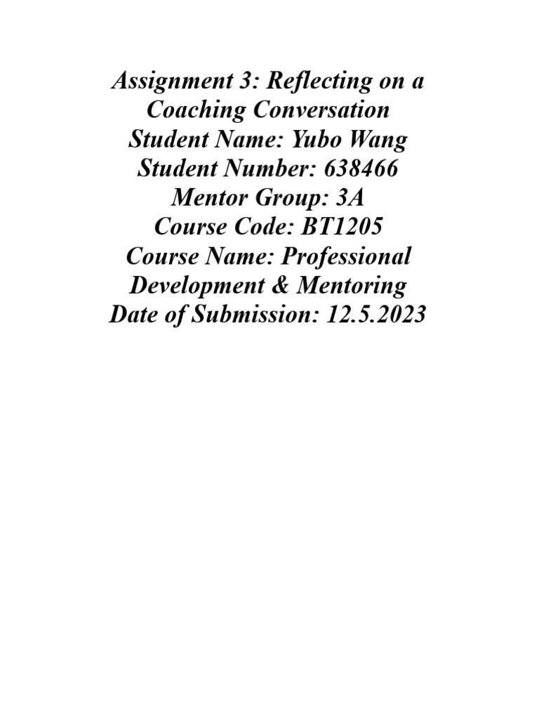 Coaching Reflection | PDF | Thought | Feeling