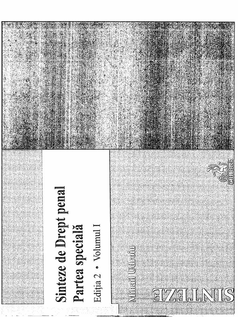 Udroiu-Sinteze DP Partea Speciala Vol. I | PDF