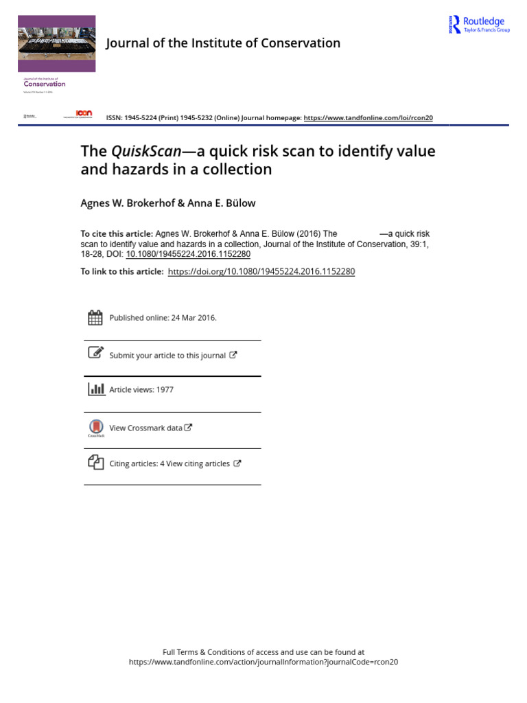 BrokerhofBulow 2016 QuiskScan Quick Risk Scan | PDF | Risk | Risk ...