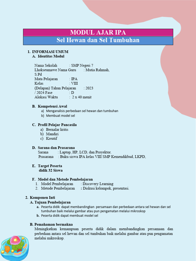 MODUL_AJAR__IPA_KLS_8_MUTIA_RAHMAH_2 | PDF