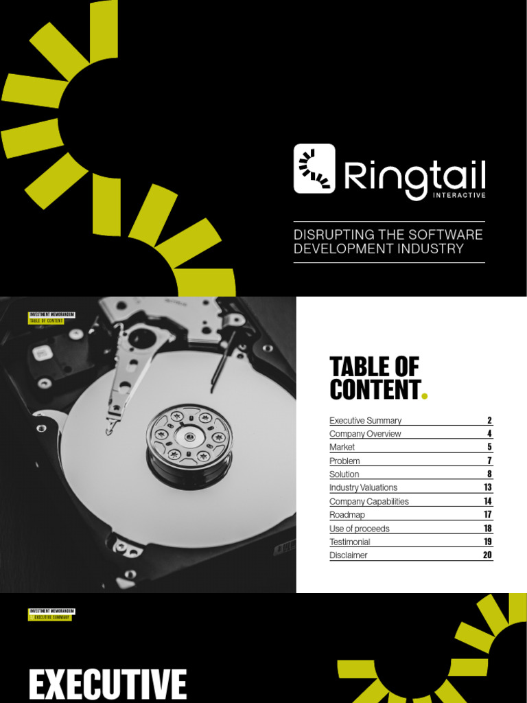 Ringtail Investor Presentation | PDF | Mobile Game | Unity (Game Engine)