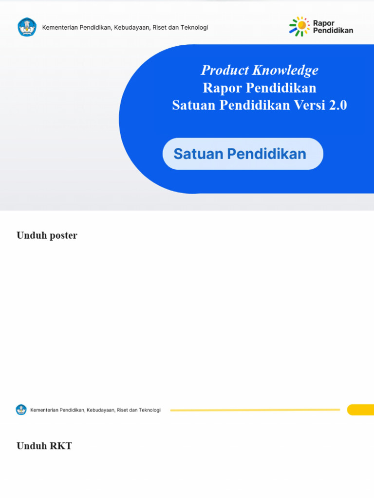 Product Knowledge Rapor Pendidikan Satuan Pendidikan | PDF