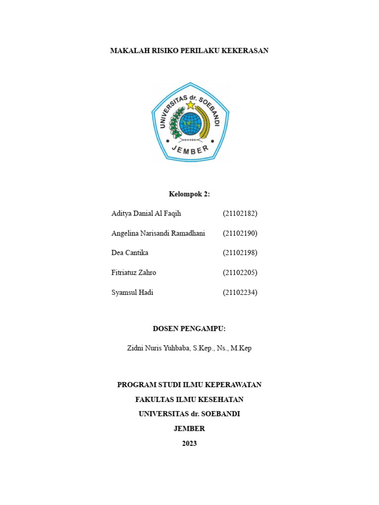 Kel. 2 Makalah Risiko Perilaku Kekerasan | PDF Kel. 2 Makalah Risiko Perilaku Kekerasan | PDF