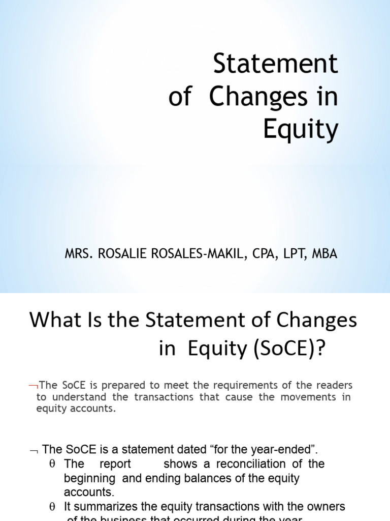 Statement of Changes in Equity | PDF | Finance & Money Management