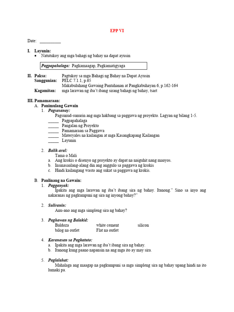 Grade 6 DLP Q3 EPP | PDF