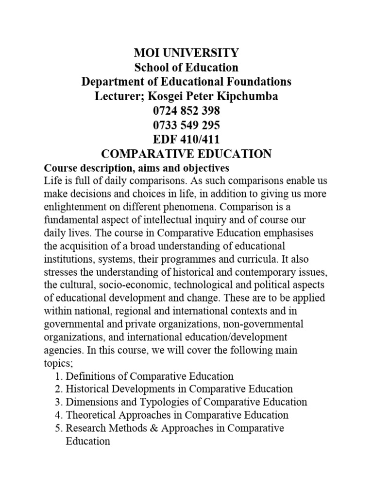 Comparative Education | PDF