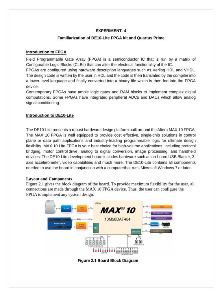 DD Lab Exp-4-5 (DE10-Lite) | PDF | Computers