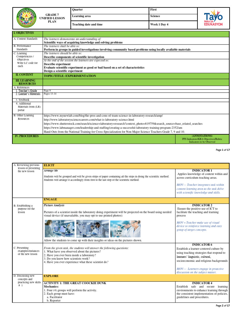 Grade 7 1st Quarter Week 1 Day 4 | PDF