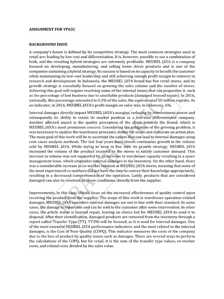 Case Assignment 1 - MR YP65C | PDF