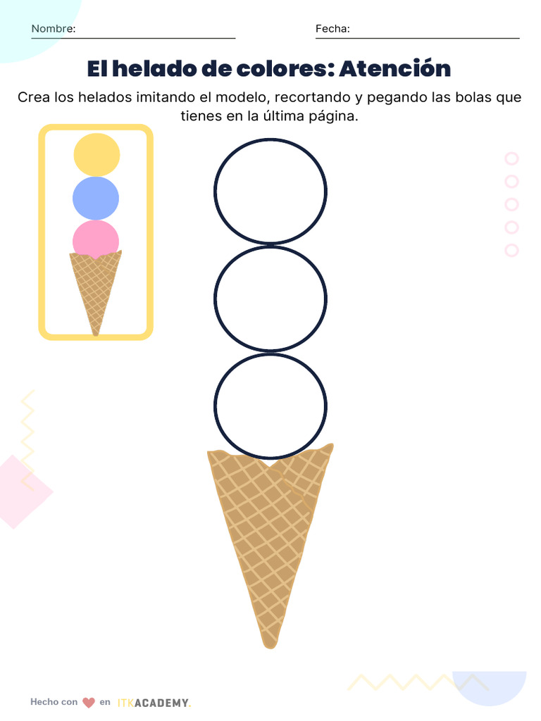 Actividad: Helados de Colores para Niños | PDF | Atención | Neurociencia