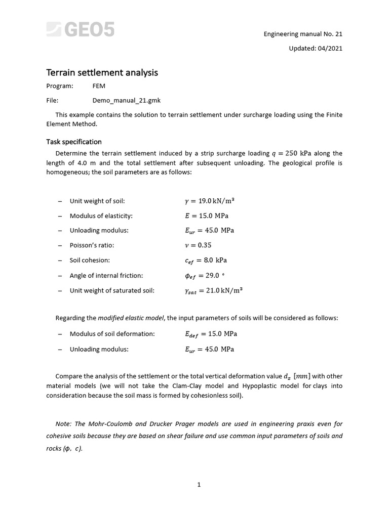Terrain Settlement Analysis | PDF | Finite Element Method | Stress (Mechanics)