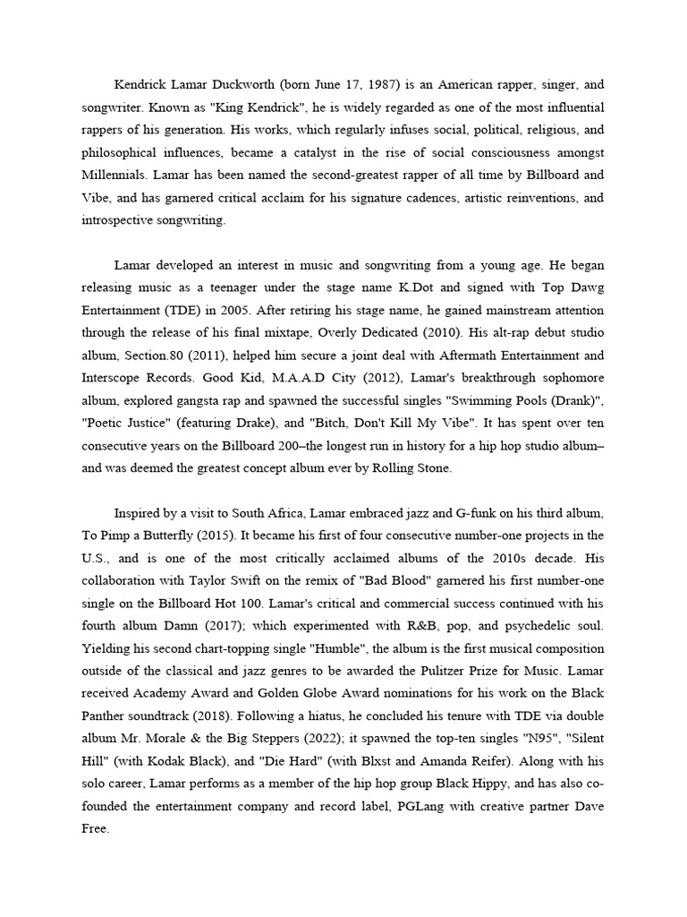 Lamar | PDF | Hip Hop | Popular Music