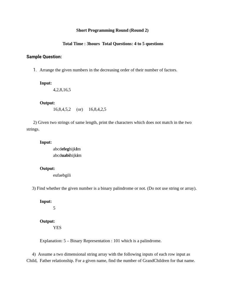 Zoho Interview Preparation | PDF