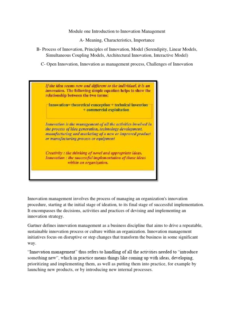 Innovation Management | PDF | Creativity | Innovation