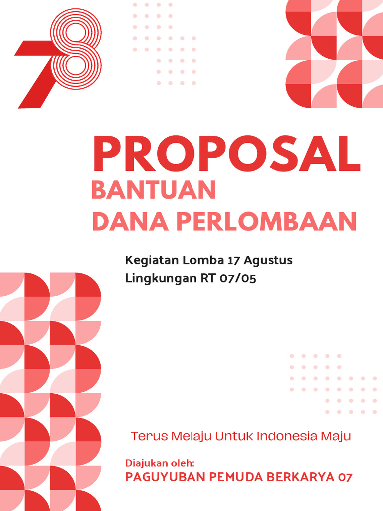 Putih Dan Merah Modern Geometris Cover Proposal Pengajuan Dana | PDF