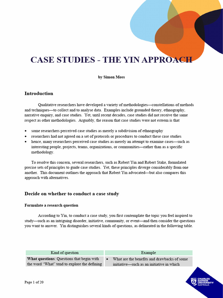 Introduction To Case Studies - The Yin Approach | PDF | Methodology | Qualitative Research