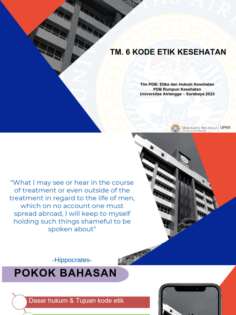 TM 6.kode Etik Kesehatan Edit Revisi Revisi 2023a | PDF | Karier & Perkembangan | Kesehatan Holistik