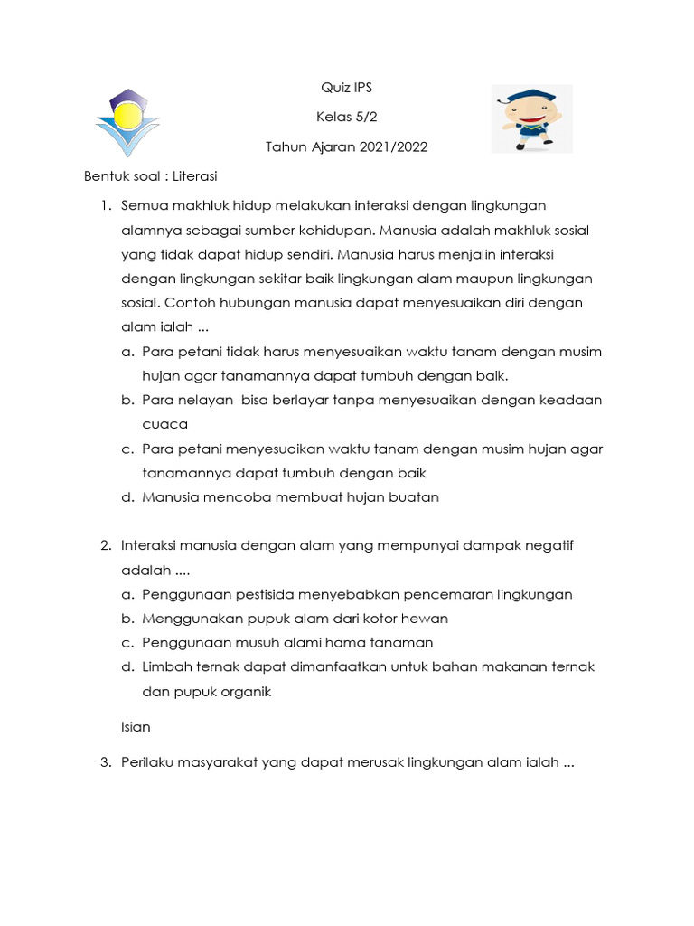 Soal Ips Kelas 5 Pdf