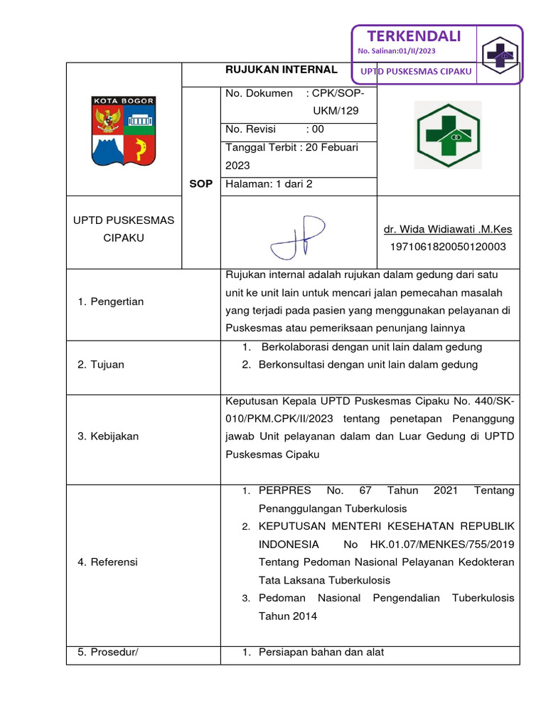 Sop Rujukan Internal | PDF