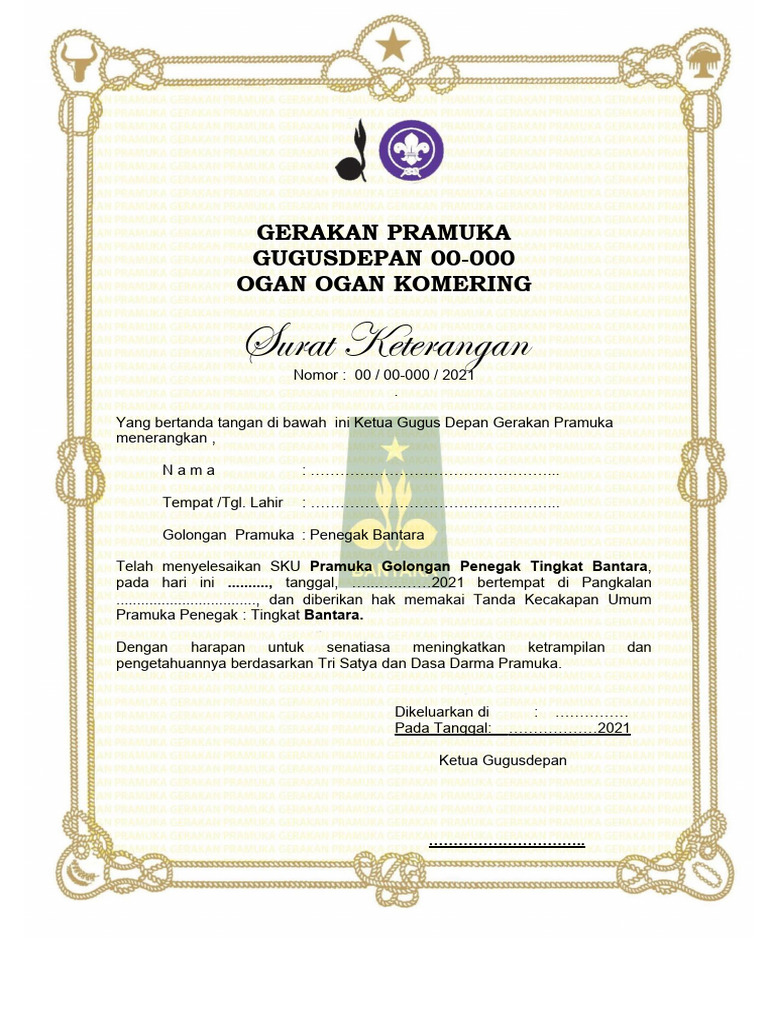 Piagam SKU Penegak Bantara | PDF