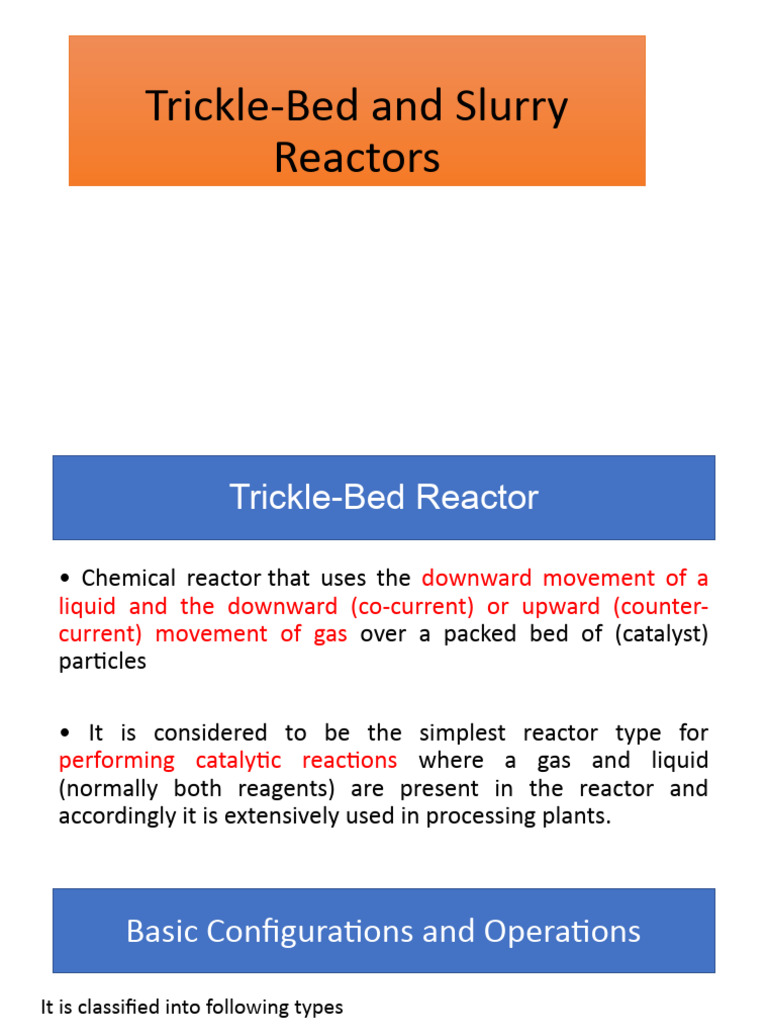 Trickle-Bed and Slurry Reactors | PDF
