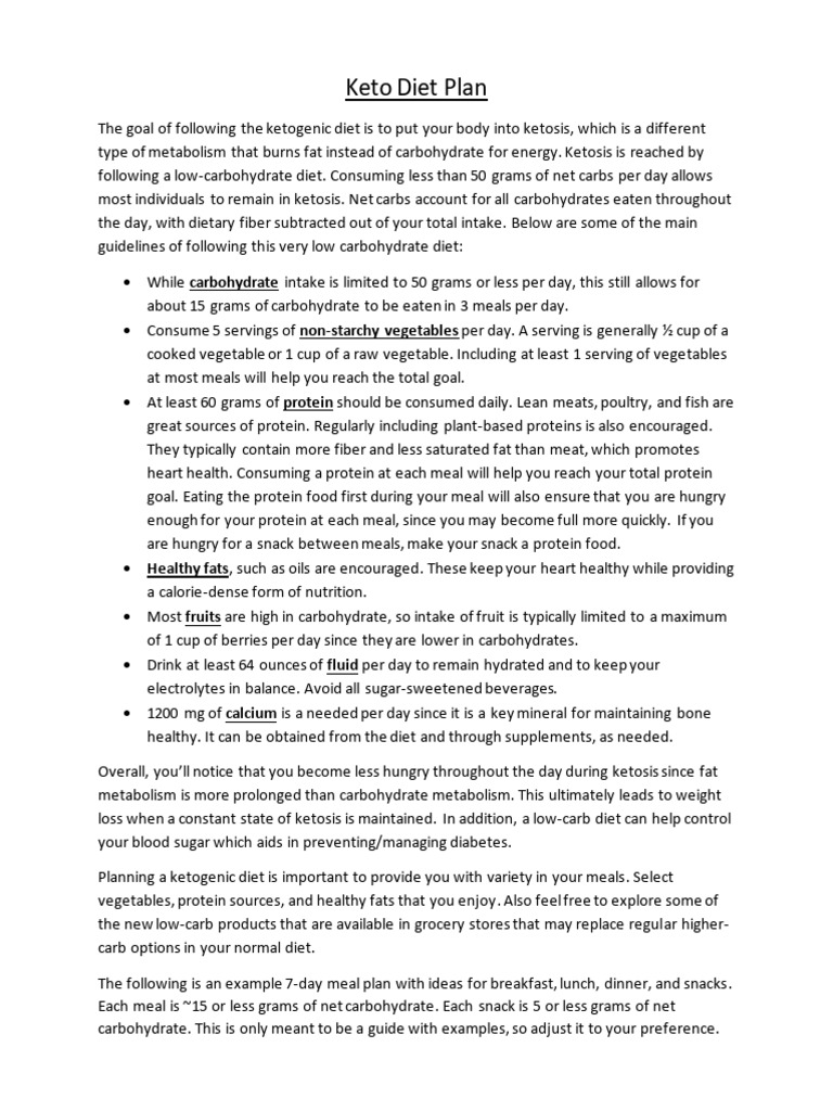 UW-Madison Keto Diet Guidelines | PDF
