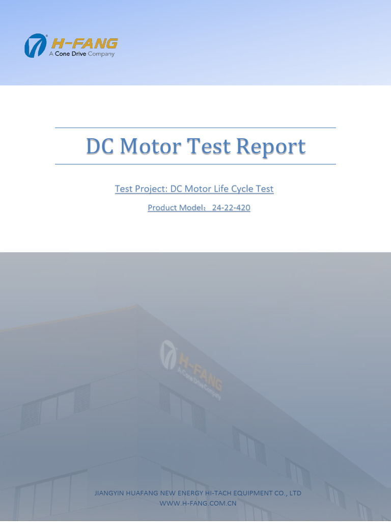 DC Motor Life Cycle Test Report | PDF