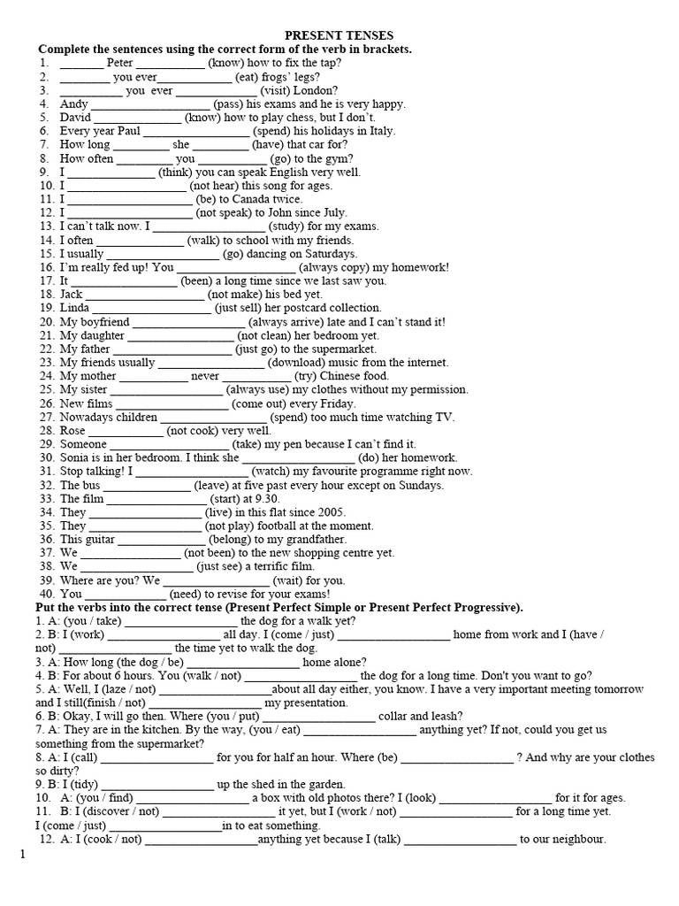 4 Present Tenses | PDF
