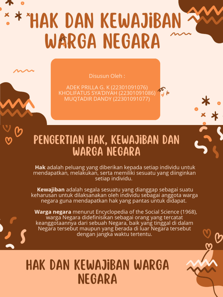 Poster Hak dan Kewajiban Warga Negara | PDF